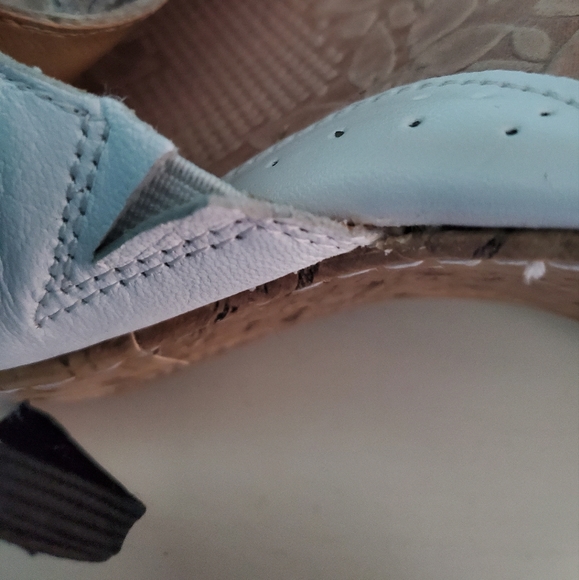 Born | Shoes | Born White Leather Sandals With Goring And Cork Platform ...